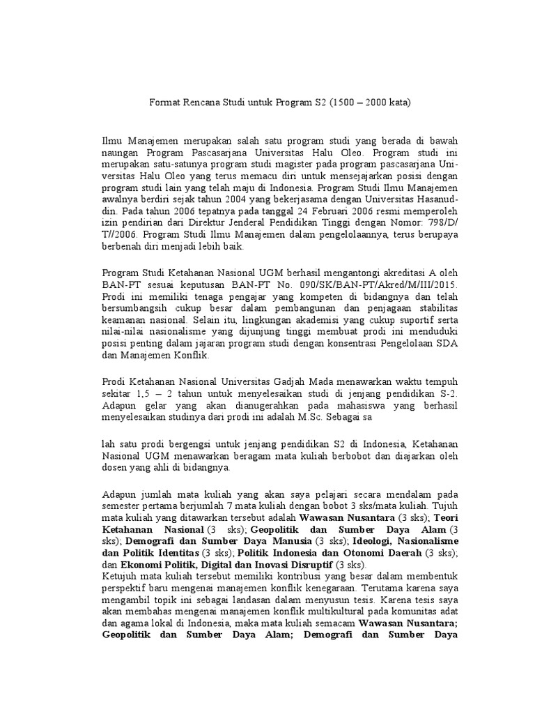 Format Rencana Studi MIHMU | PDF