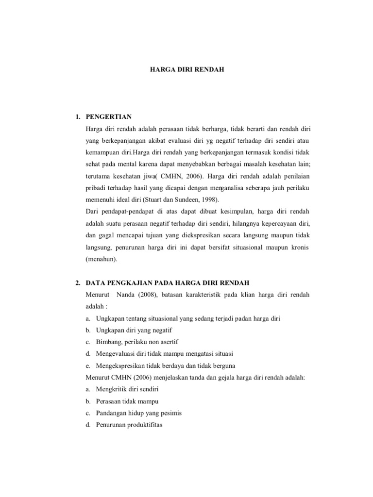 Harga Diri Rendah | PDF