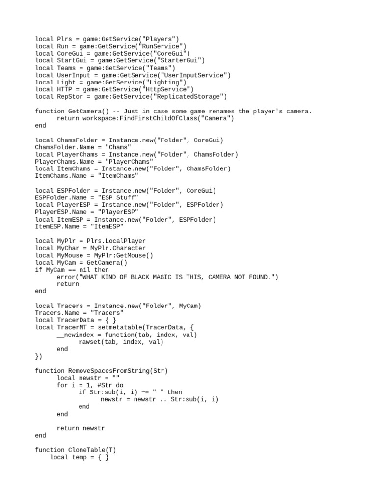 Configuration and setup of ESP, chams, and debugging utilities for a ...