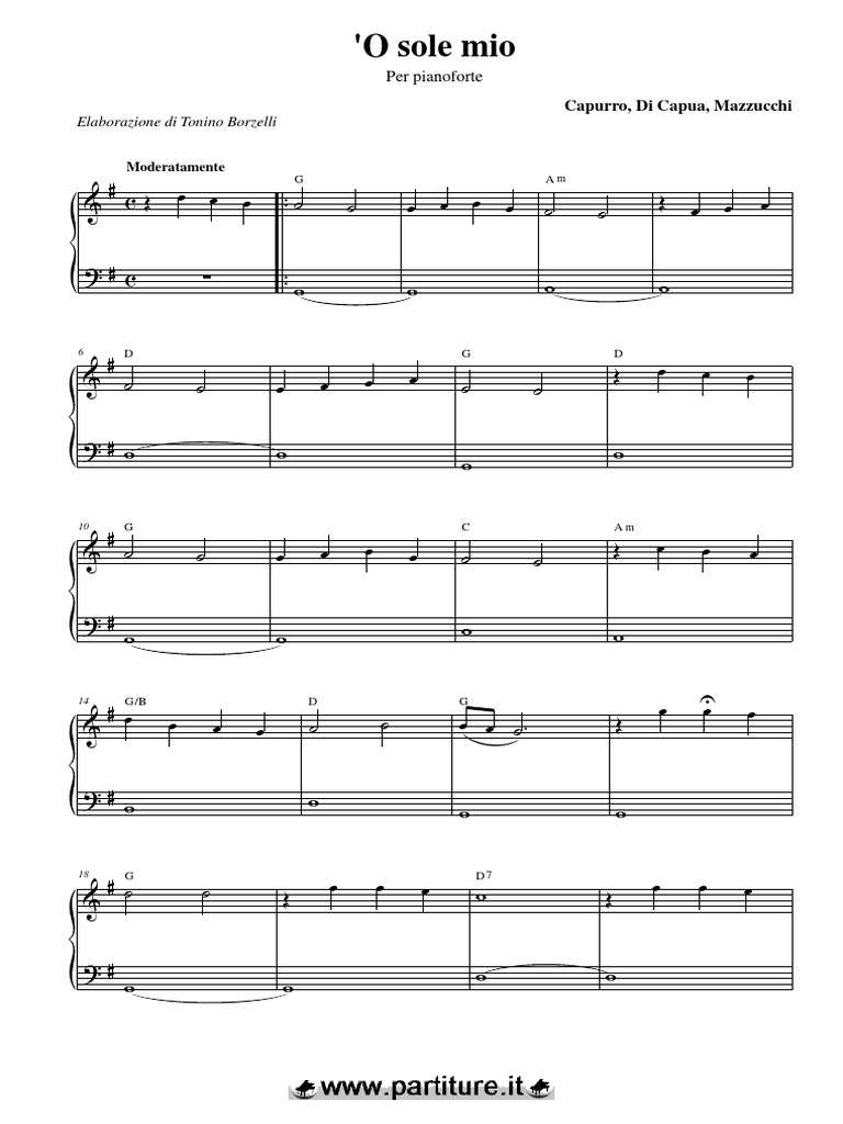 O Sole Mio Piano Easy | PDF