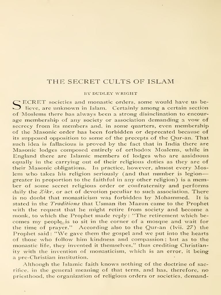 The Secret Cults of Islam. | PDF | Muhammad | Freemasonry