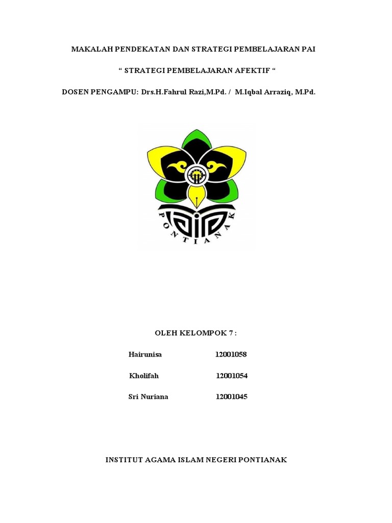 Makalah Pendekatan Dan Strategi Pembelajaran Pai | PDF