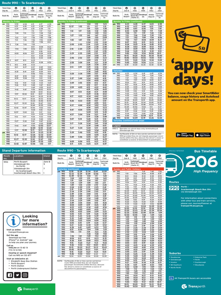 Bus Timetable 206 20211010 | PDF | Public Services | Bus Transport