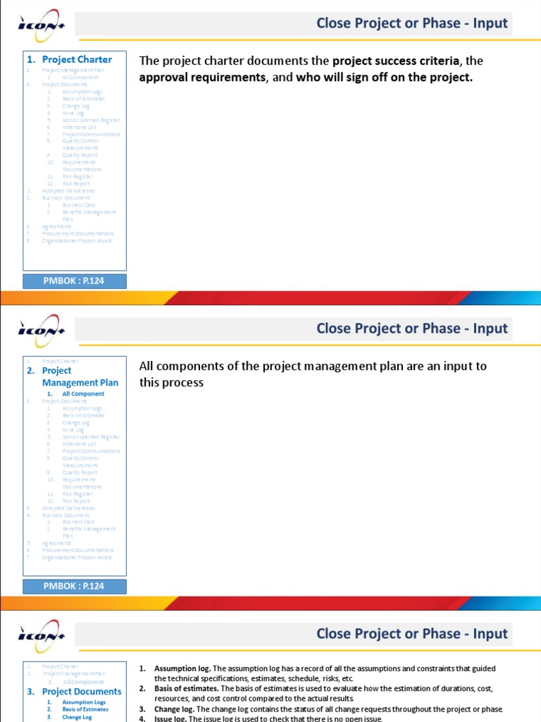 Close Project or Phase - Input | PDF | Project Management | Risk