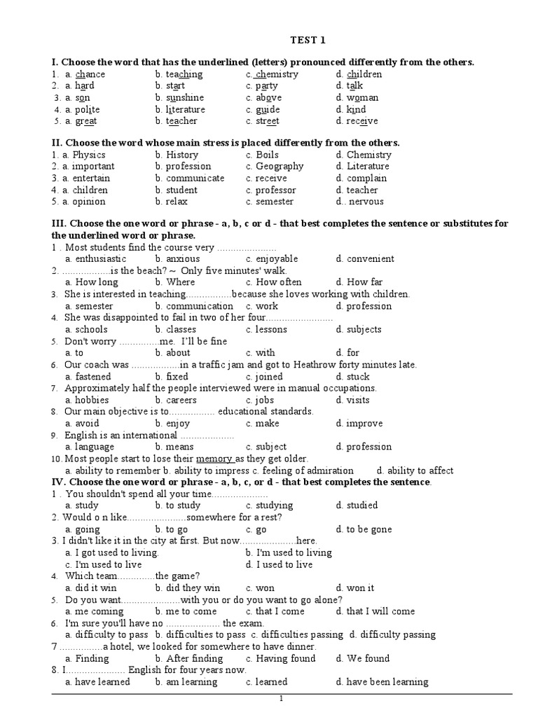 Ex 1 | PDF | Homework | English Language