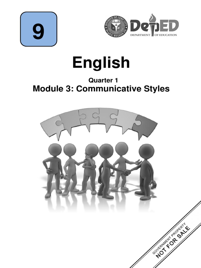 English 9 Q1 Module 3 (Communicative Styles) | PDF | Conversation | Fashion