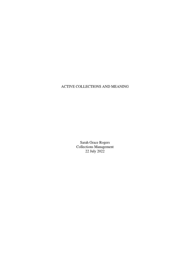Active Collections in Museums Explained | PDF | Museum | Experience
