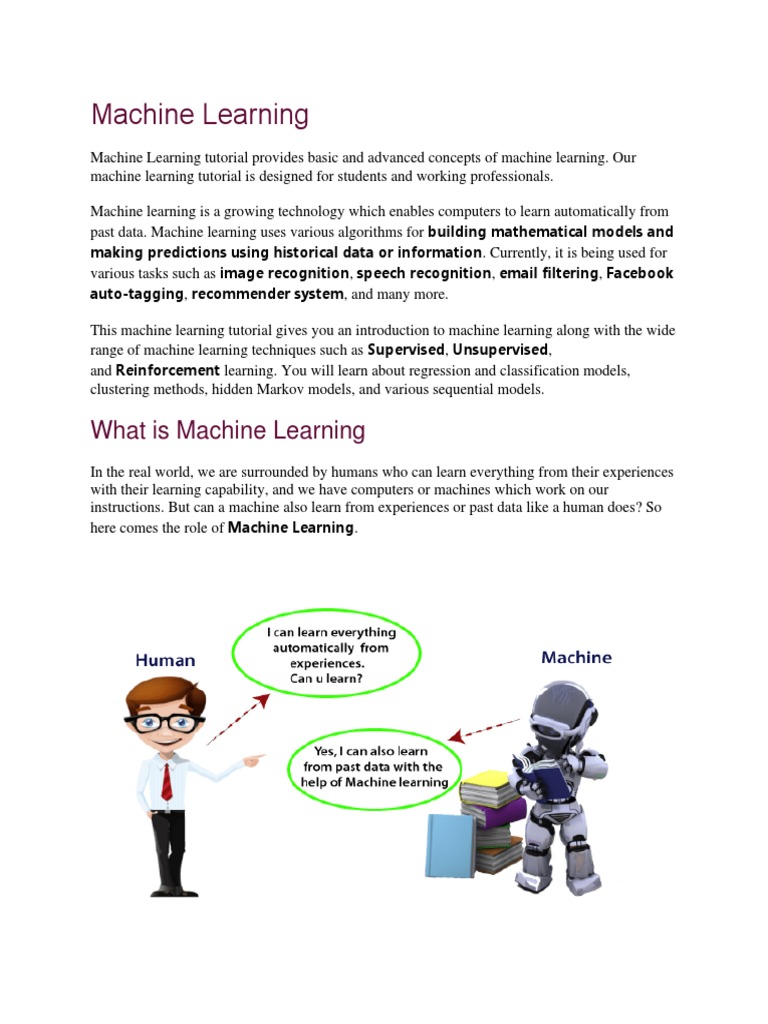 Machine Learning Tutorial | PDF | Machine Learning | Applied Mathematics
