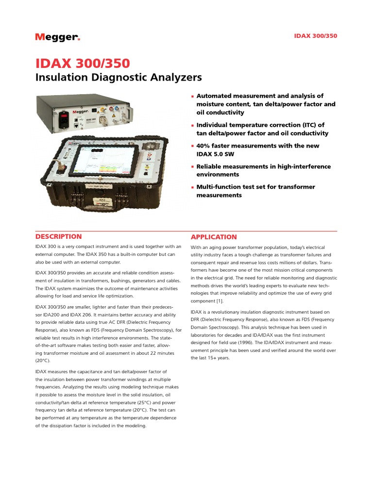 IDAX 300/350: Insulation Diagnostic Analyzers | Download Free PDF ...