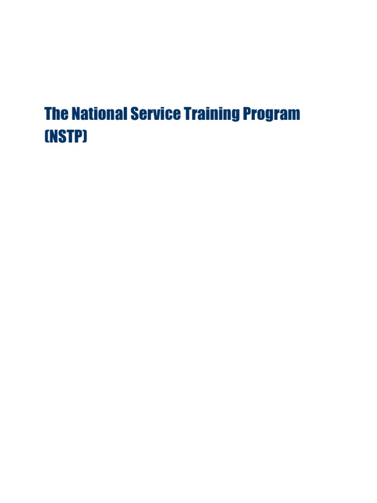 The National Service Training Program2 | PDF | Reserve Officers ...