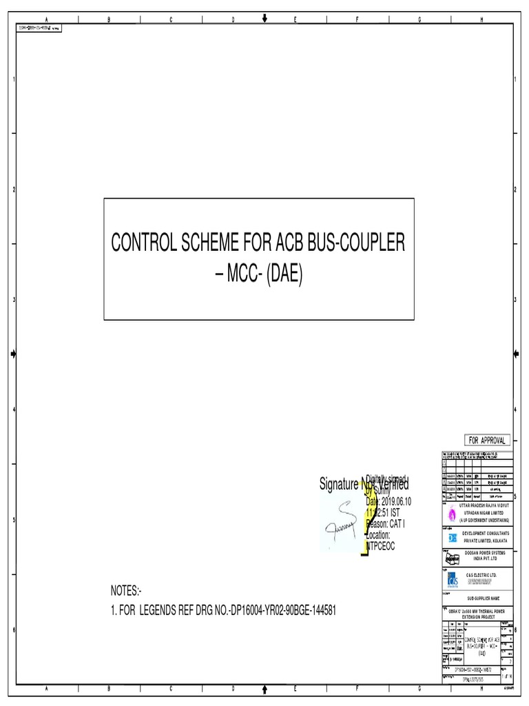 Control Scheme For Acb Bus-Coupler - MCC - (DAE) : Signature Not ...