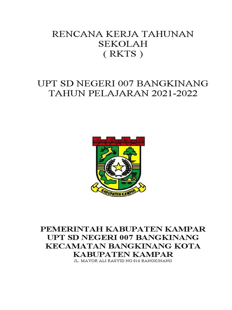 Contoh Rencana Kerja Tahunan (RKT) Sekolah Jenjang SD 1 | PDF