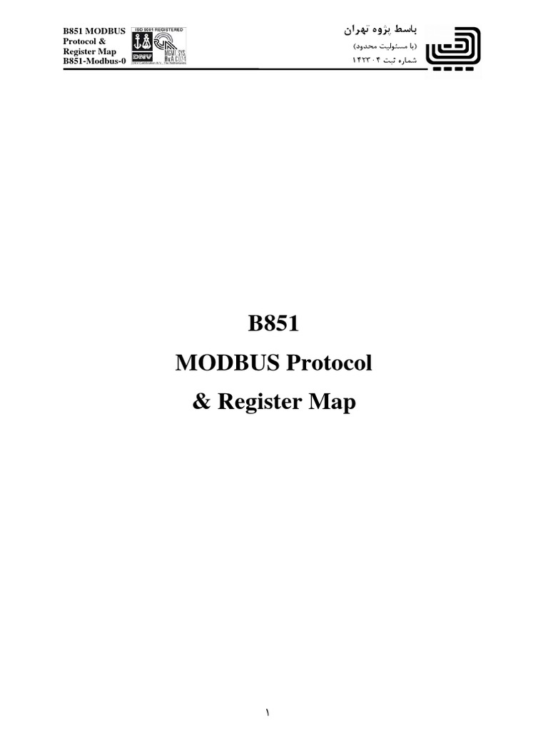 B851 Modbus Protocol & Register Map B851-Modbus-0 | PDF ...