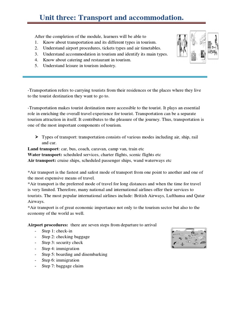 3 Unit Three English For Tourism | PDF | Tourism | Hotel