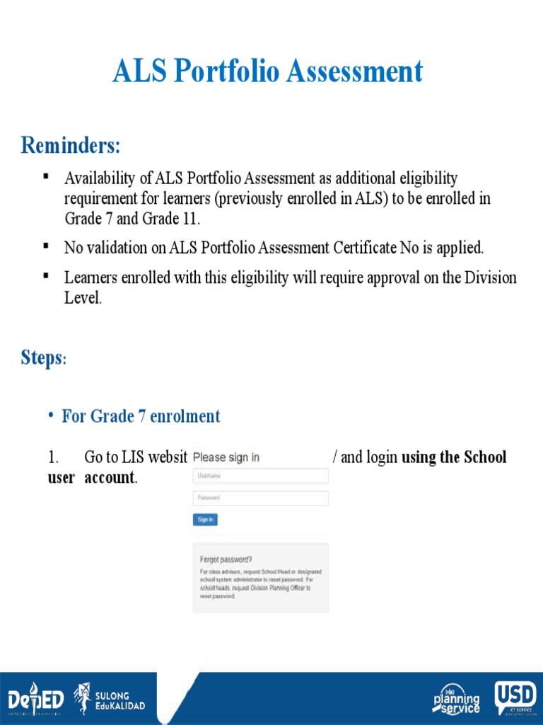 ALS Portfolio Assessment Tutorial Guide | PDF | Career & Growth