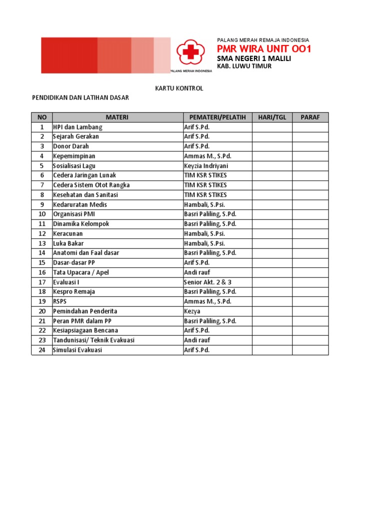 Buku Kontrol Latihan Pmr Pdf