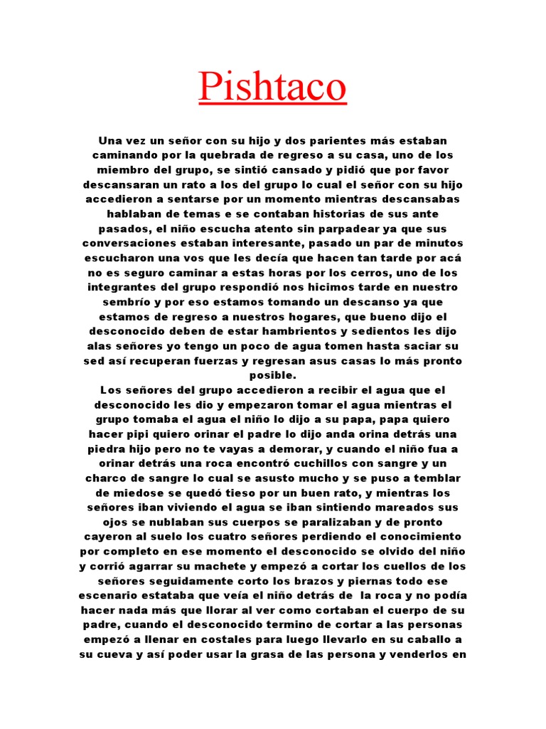 Cuento Pishtaco | PDF