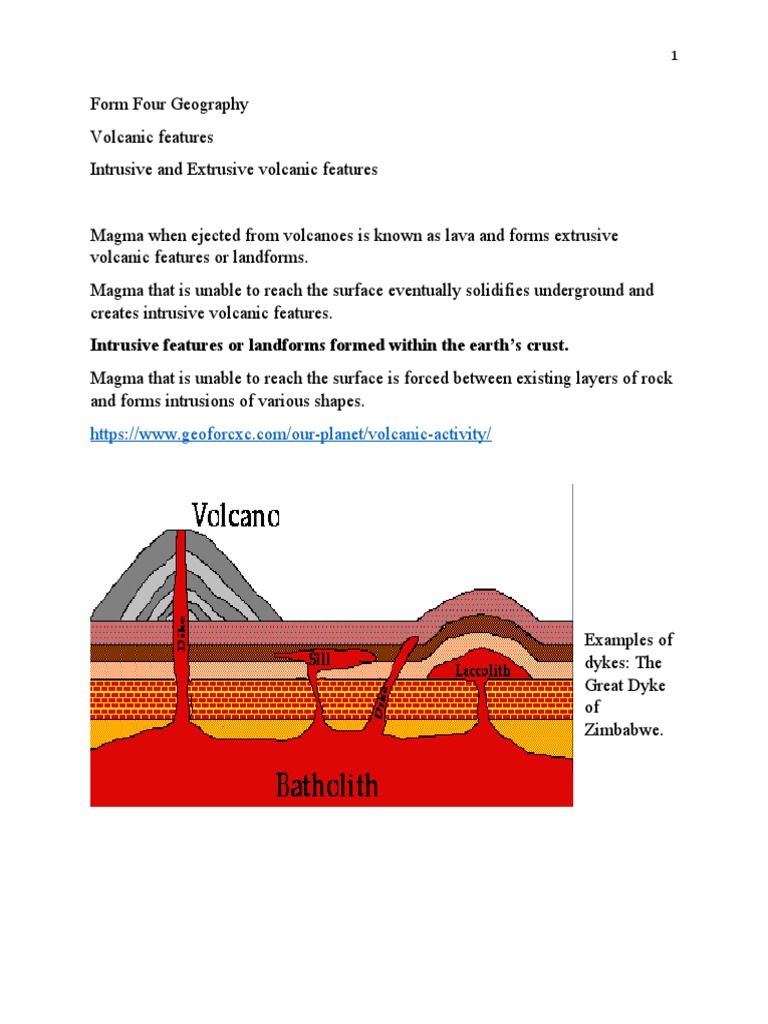 Intrusive Volcanic Features | PDF