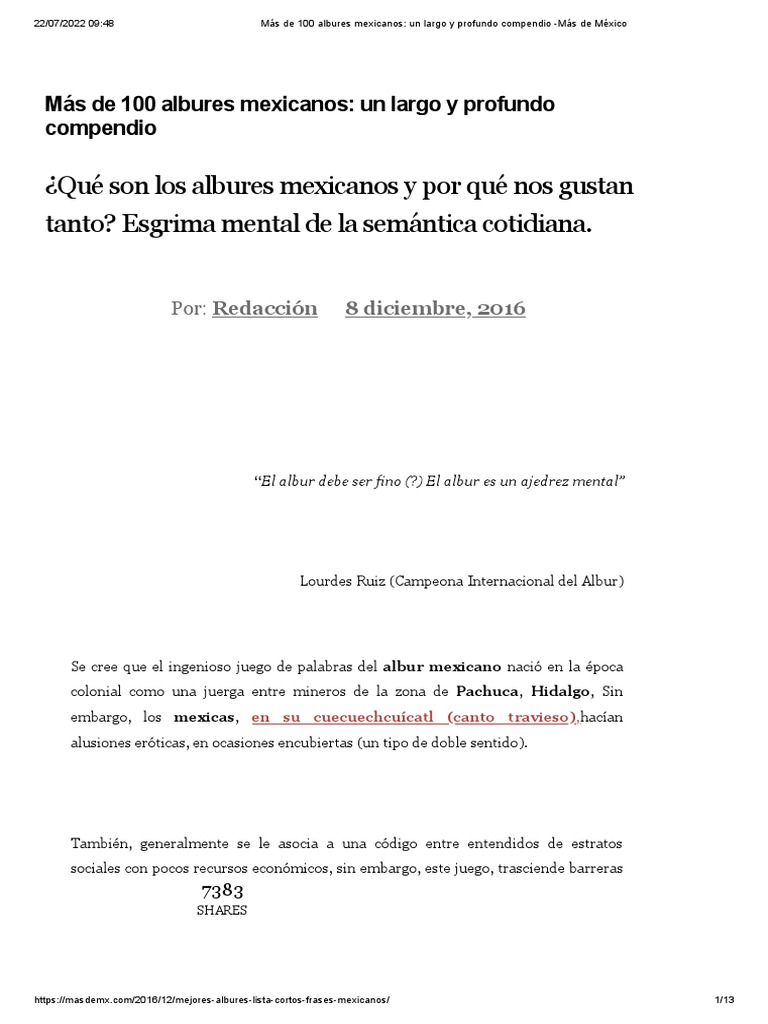 Más de 100 Albures Mexicanos - Un Largo y Profundo Compendio - Más de ...