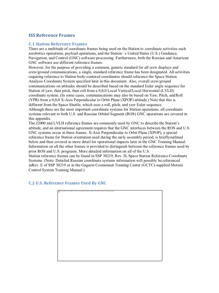 ISS Reference Frame | PDF | Cartesian Coordinate System | Rotation