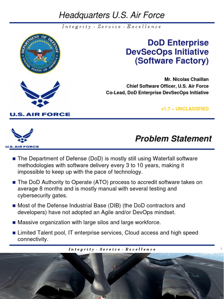 Headquarters U.S. Air Force: Dod Enterprise Devsecops Initiative ...