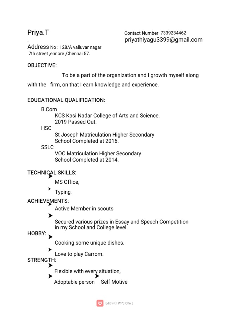 Priya Resume | PDF