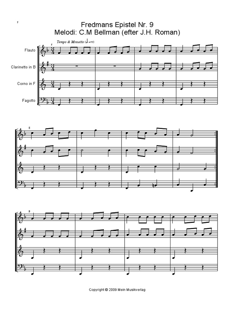 Bellman Fredmans Epistel NR 9 | PDF