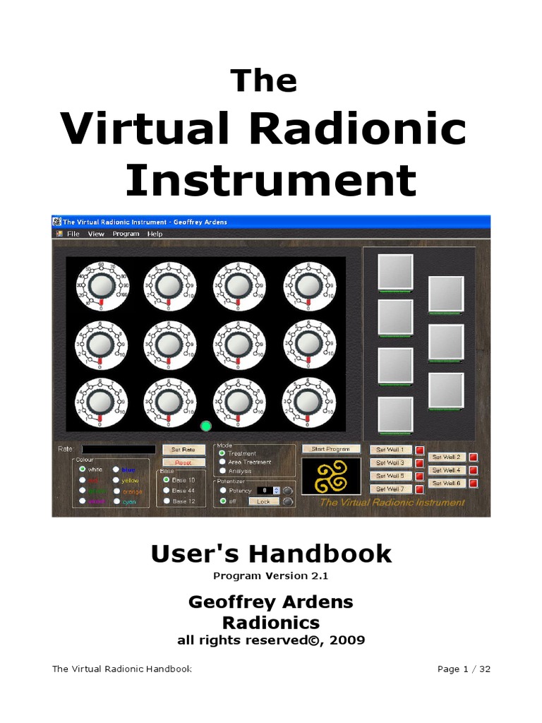 Virtual Radionic Instrument Handbook | PDF | Installation (Computer ...