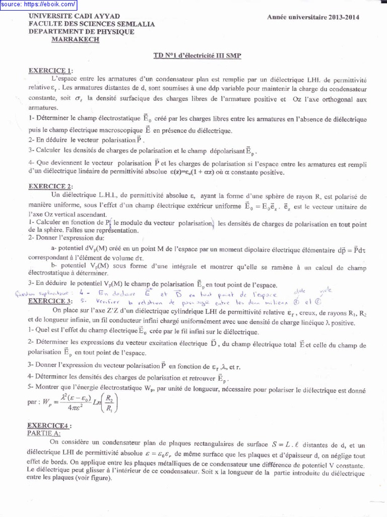 Electricite 03 Exercices 01 - Compressed | PDF | Diélectrique | Condensateur