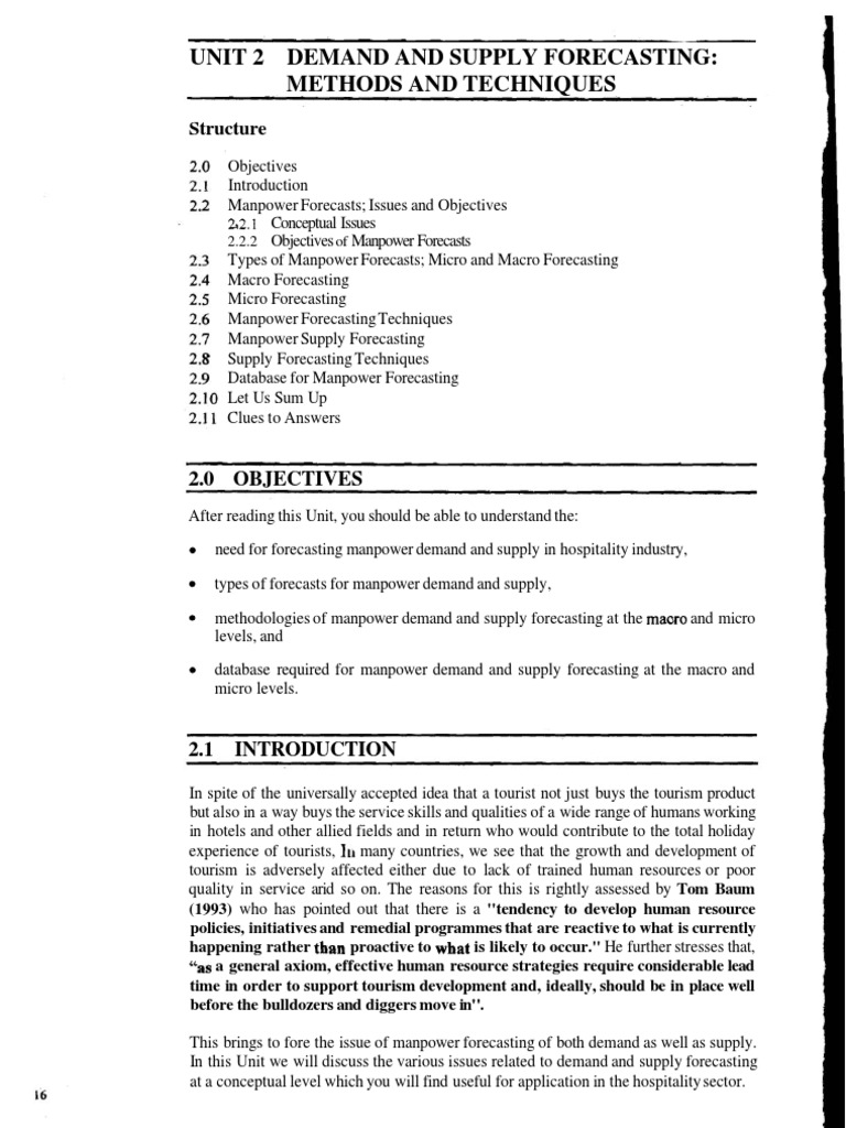 Unit 2 Demand and Supply Forecasting: Methods and Techniques | PDF | Workload | Forecasting