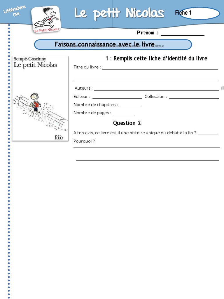 Le-petit-Nicolas Questions | PDF | BD