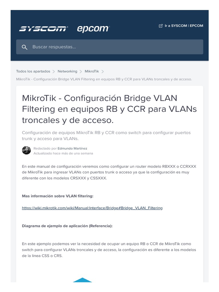 MikroTik - Bridge VLAN Filterin Configuracion en Equipos RB y CCR para ...