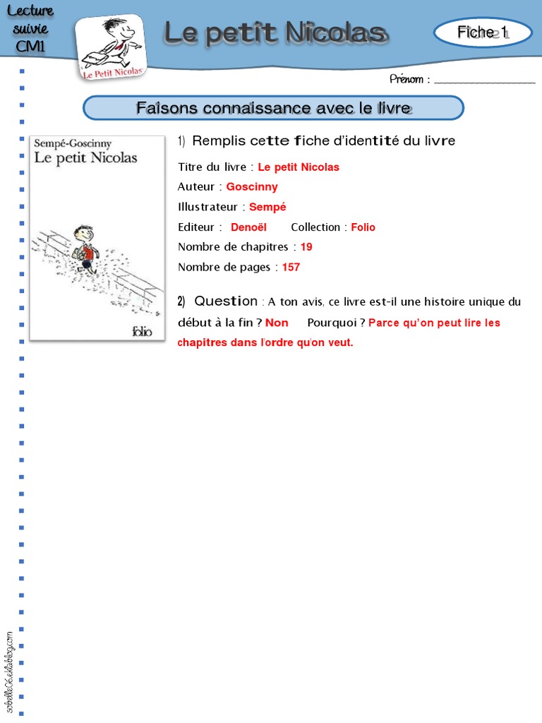 Le Petit Nicolas Correction | PDF | BD