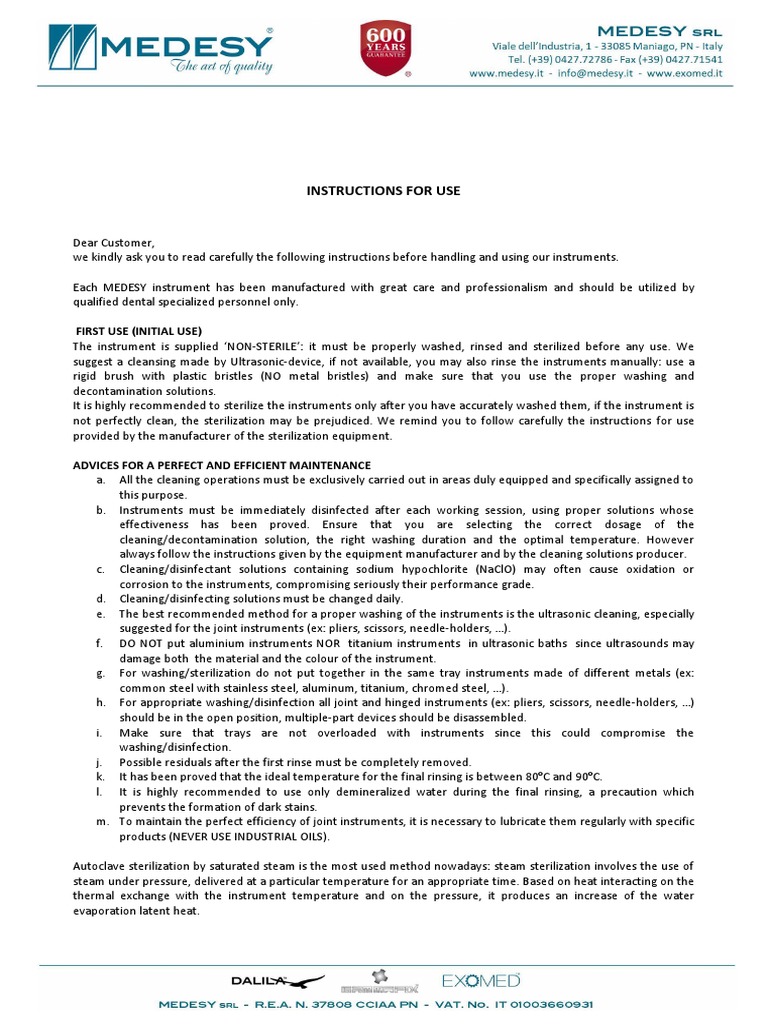 Instrument Cleaning and Sterilization Guide | PDF | Sterilization ...