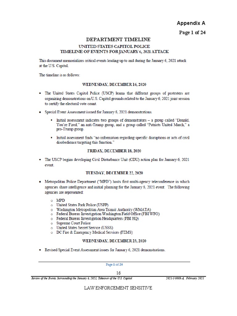 Appendix A Page 1 of 24 Department Timeline: 16 Law Enforcement ...