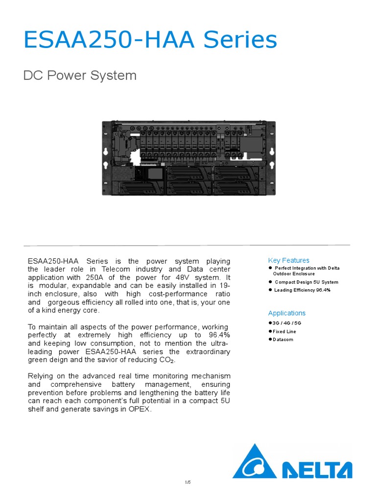 (Delta Power) Esaa250-Haa Series r00 - VNPT Net | PDF | Rectifier | Alternating Current