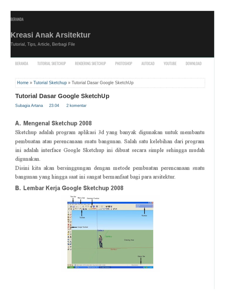 Tutorial Dasar Google SketchUp | PDF | Komputer