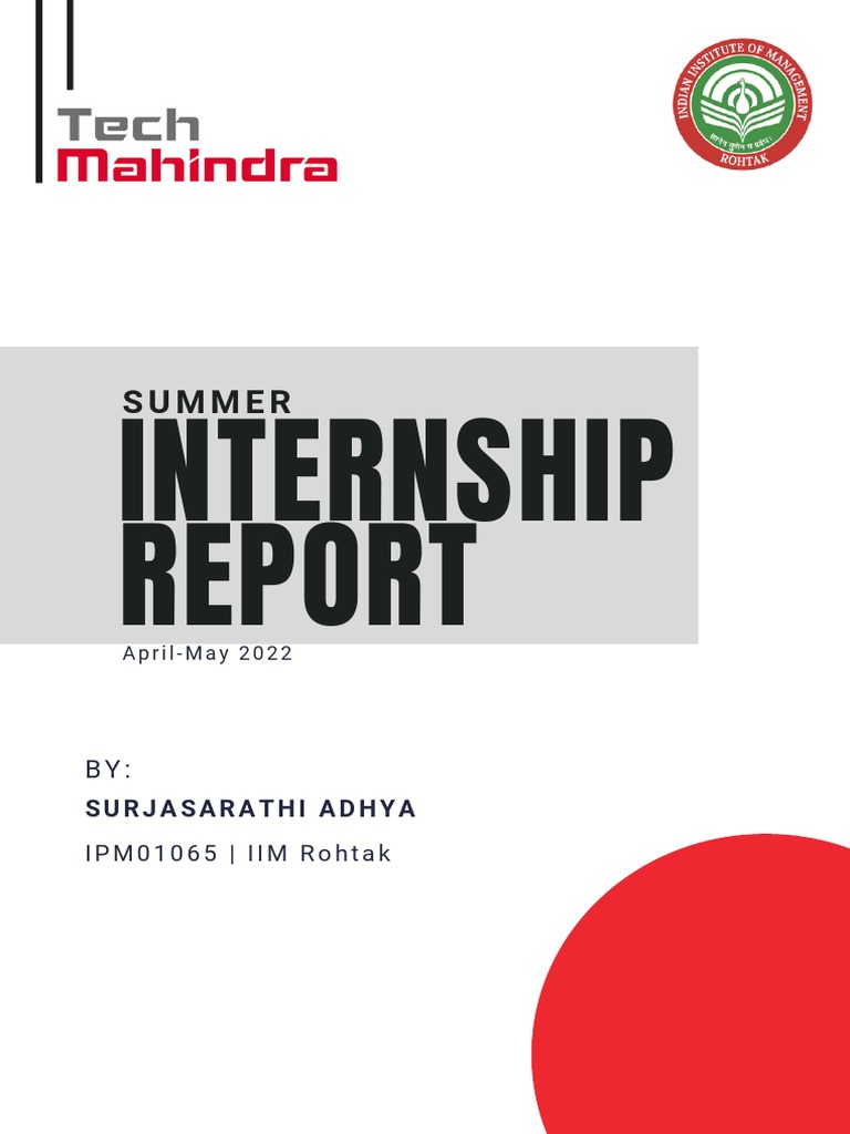 IPM01065 - Surjasarathi Adhya - Business Internship Report | PDF | Business
