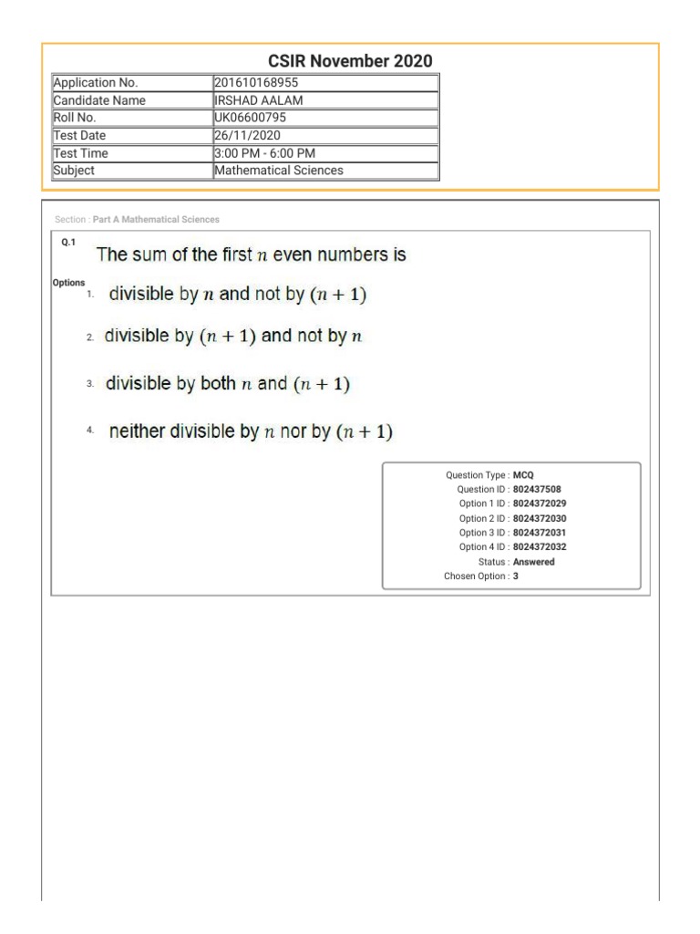 Csir Paper | PDF | Multiple Choice | Research Methods