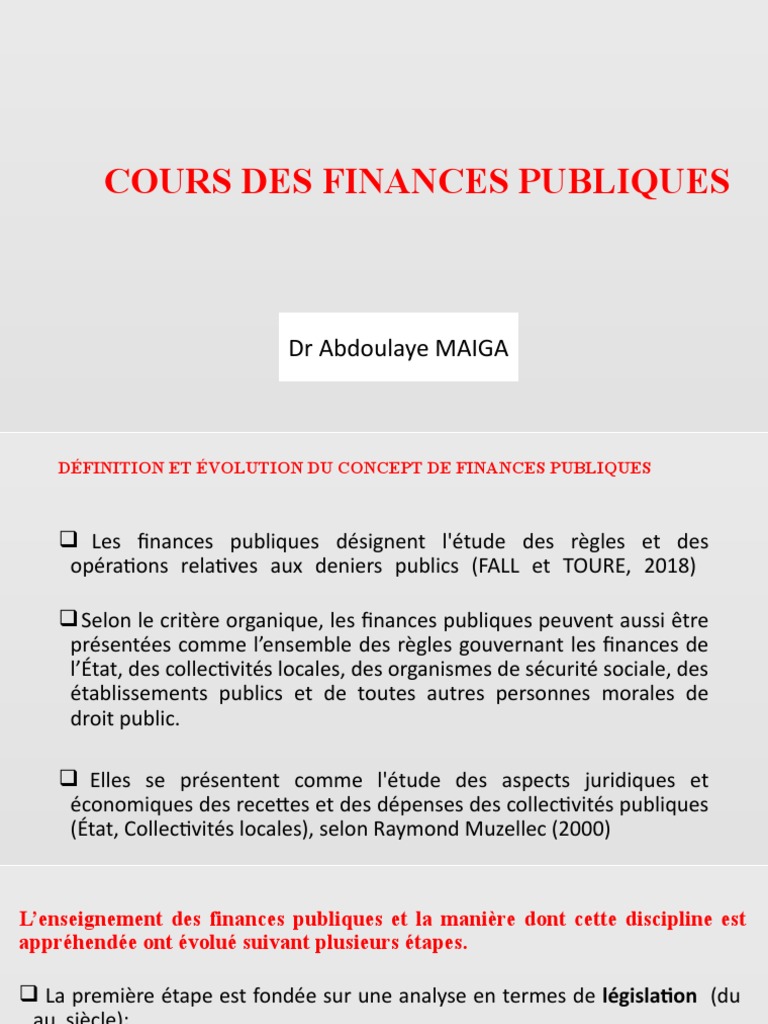 Finances Publiques : Concepts et Évolution | PDF | Inflation | Argent