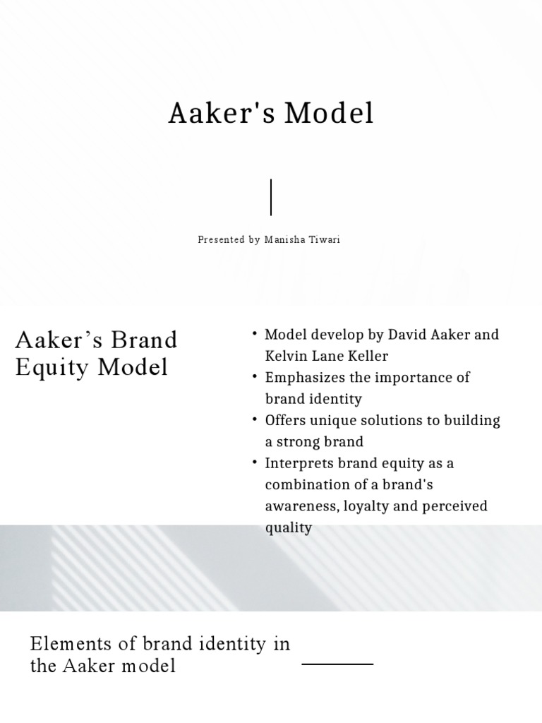 Aaker's Model: Presented by Manisha Tiwari | PDF | Brand | Cognition