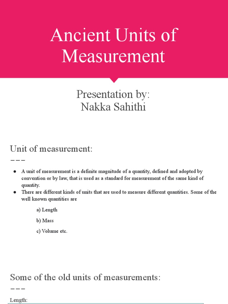 Ancient Units of Measurement | PDF