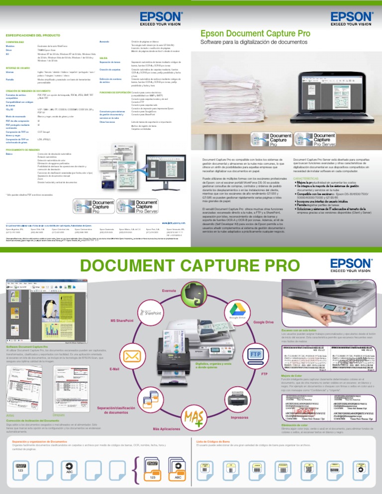 Epson Document Capture Pro - BROCHURE | PDF | Escáner de imagen ...