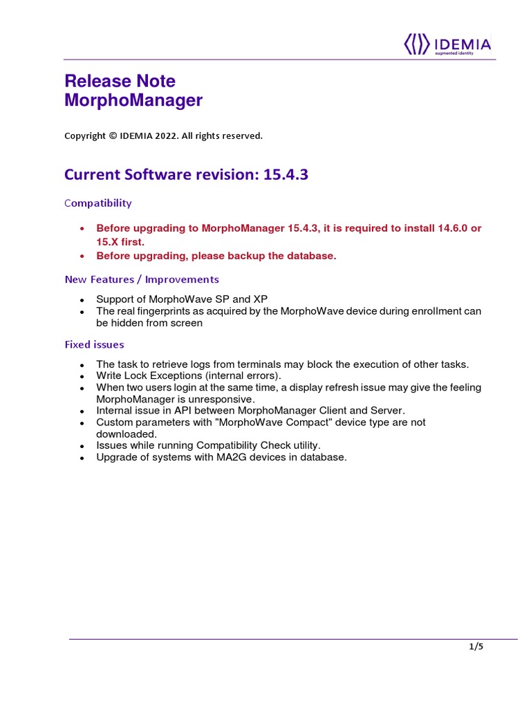 MorphoManager 15.4.3 | Download Free PDF | Databases | Microsoft Sql Server