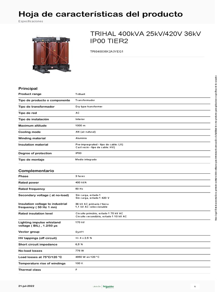 Trihal TRI040036K2A3YEG1 | PDF | Ciencias fisicas | Cantidades fisicas