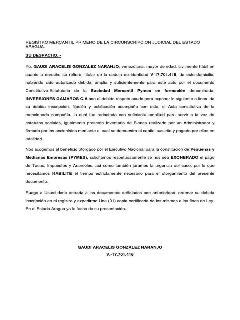ACTA PYME Modelo | PDF | Compartir (Finanzas) | Amortización (Negocio)
