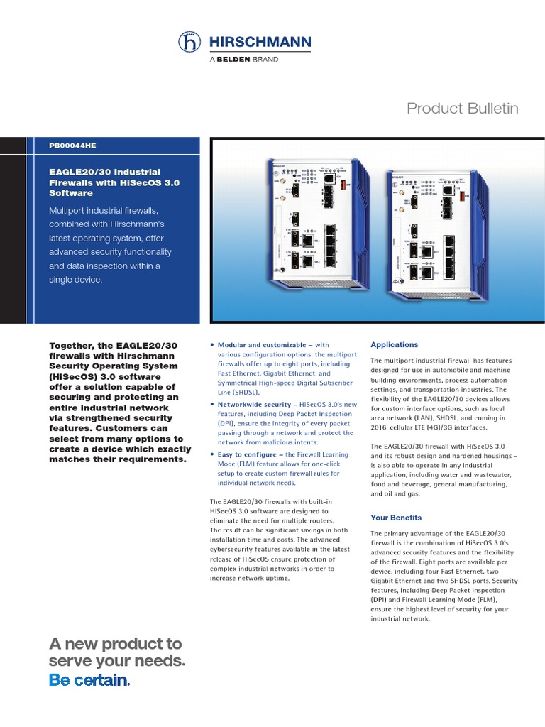 EAGLE20 - 30 Industrial Firewalls With HiSecOS 3.0 - PB00044 - English ...