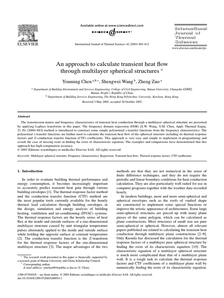 An Approach To Calculate Transient Heat Flow Through Multilayer ...