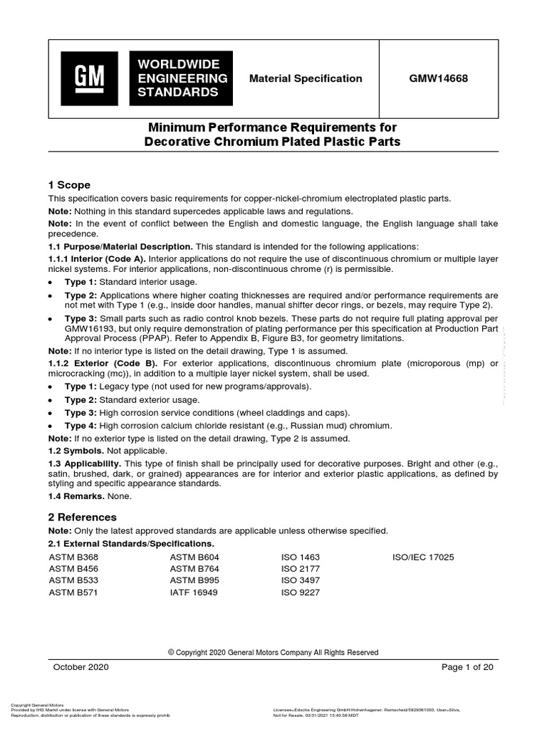 GMW14668 | PDF | Chromium | Chemical Substances