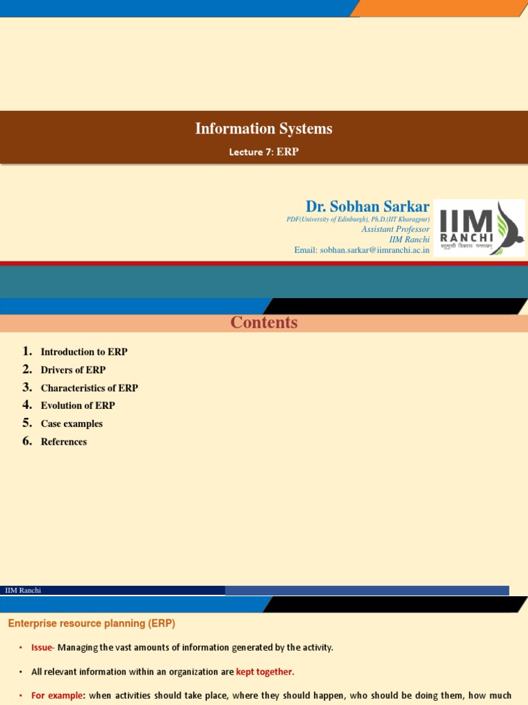 Lec 7 IS ERP | PDF | Enterprise Resource Planning | Inventory